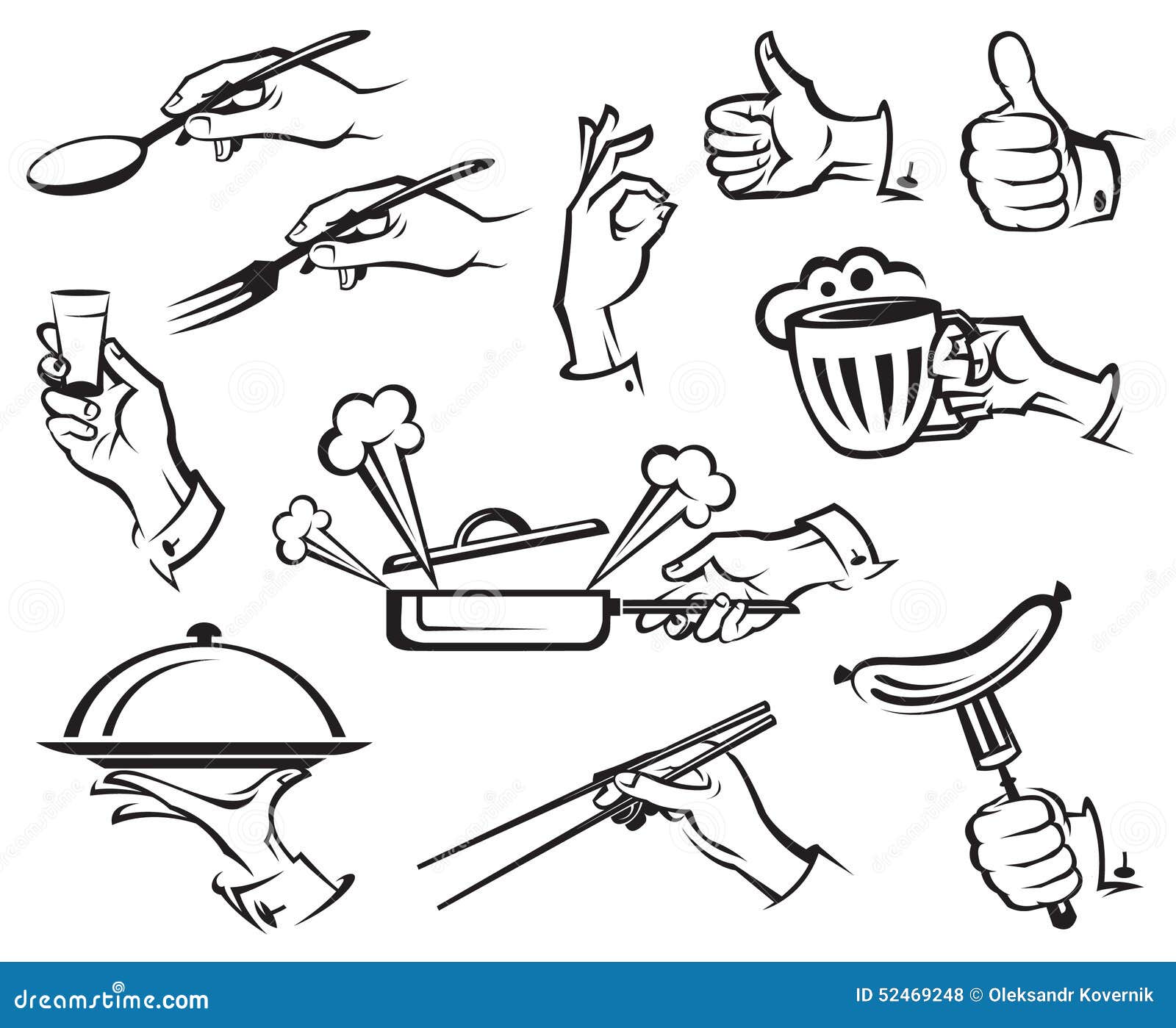 Food and hands stock vector. Illustration of design, burger - 52469248