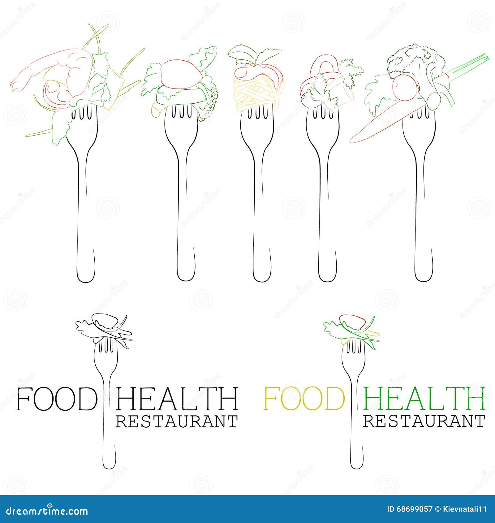 Food health. stock vector. Illustration of menu, logo - 68699057