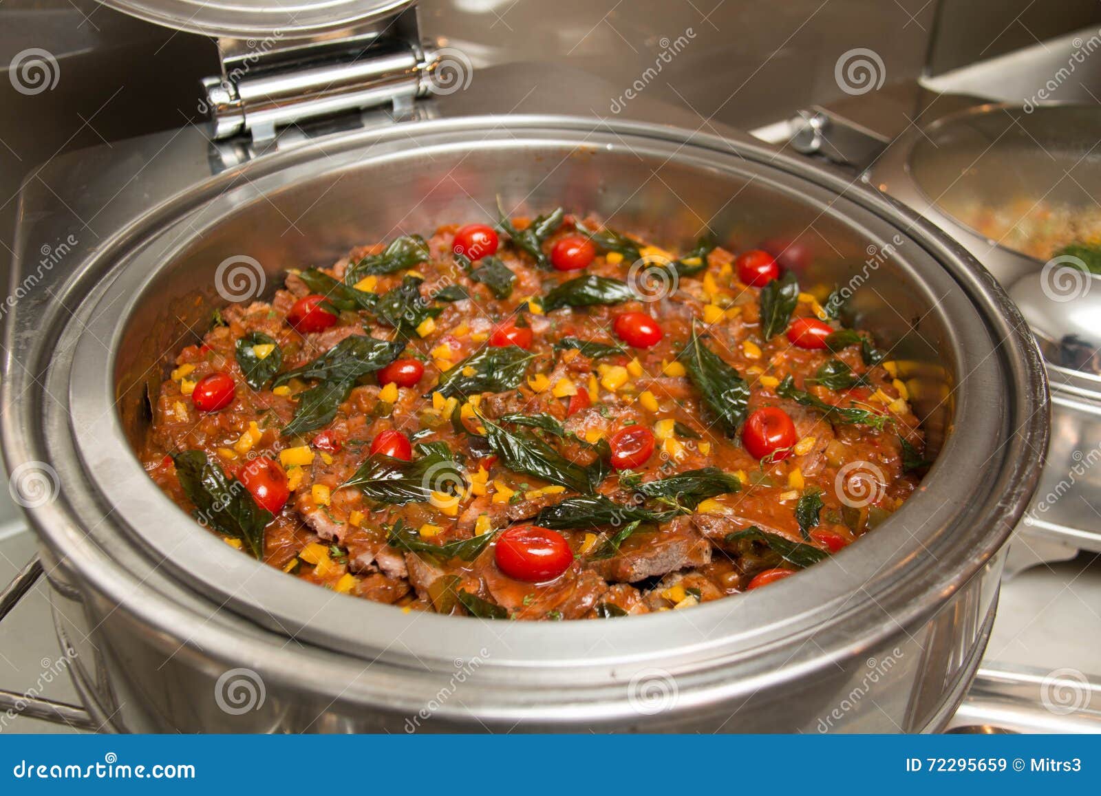 Food Hot in Chafing Dish Heaters Stock Image - Image of cuisine ...