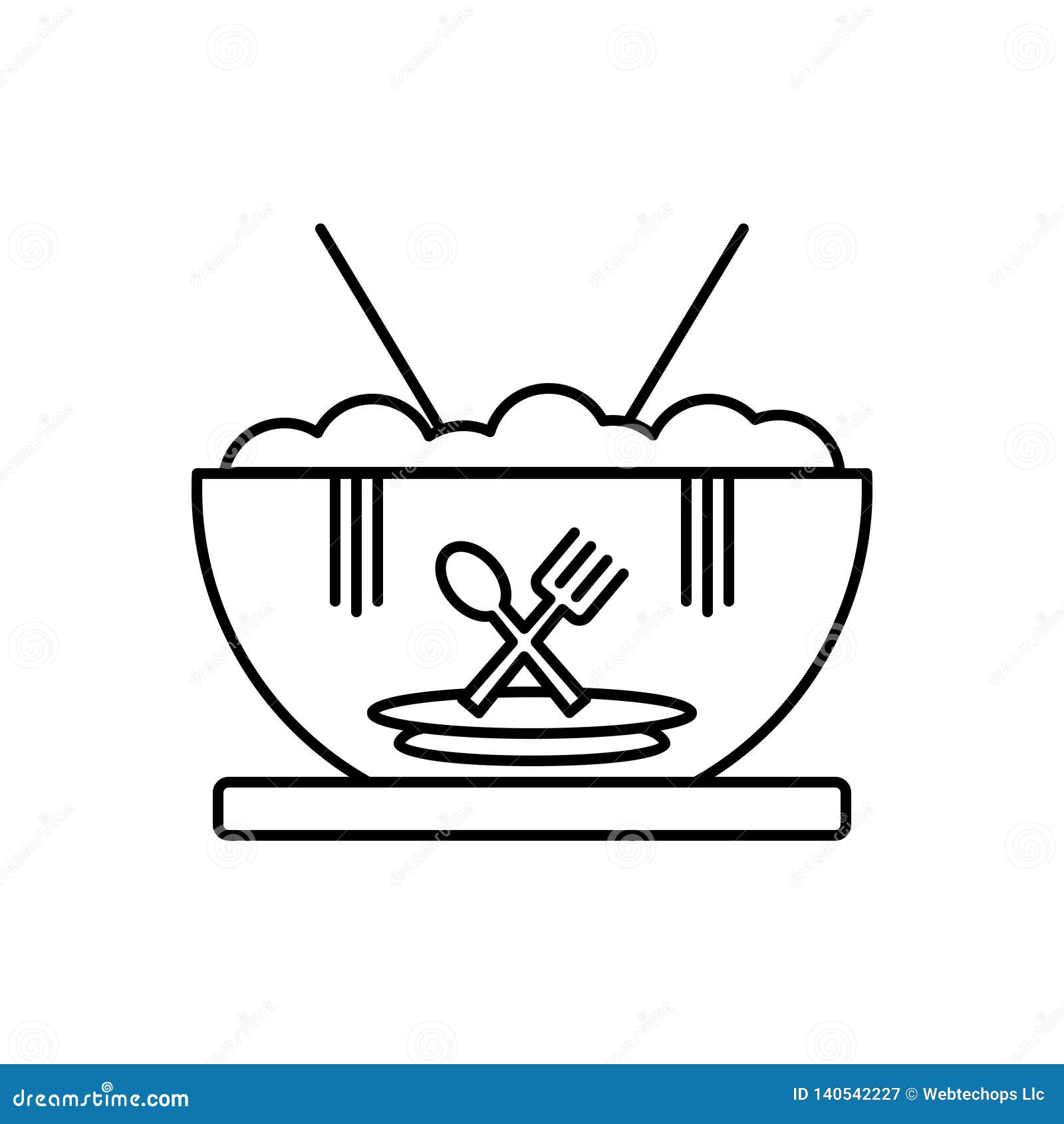 Black Line Icon for Food, Meal, Edible and Eatable Stock Illustration ...