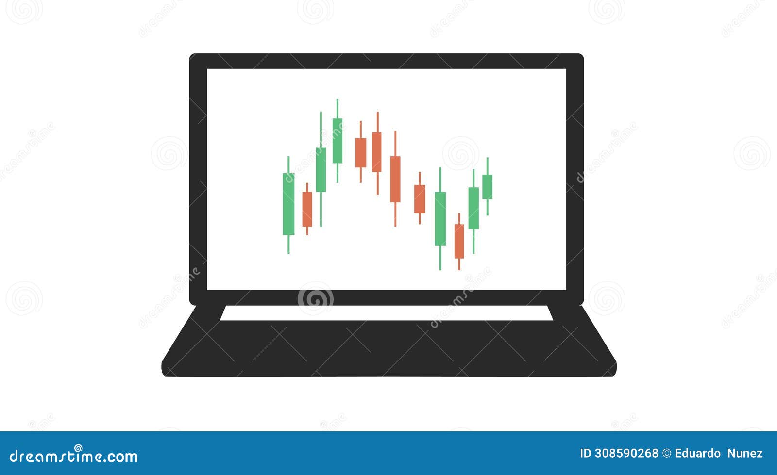 Trading Icon. Vector Isolated Editable Trading Icon with a Laptop Stock ...