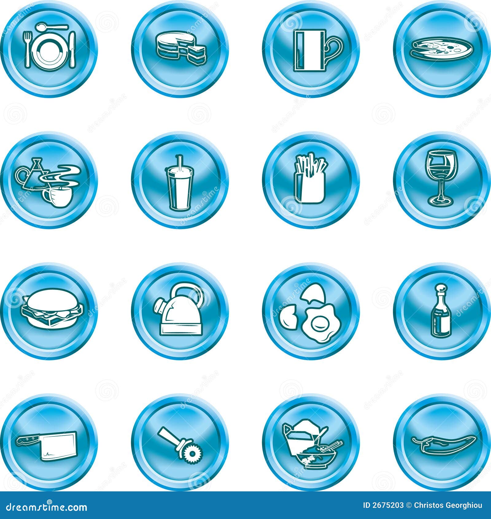 Food Icon Button Series Set Stock Vector - Illustration of champagne ...