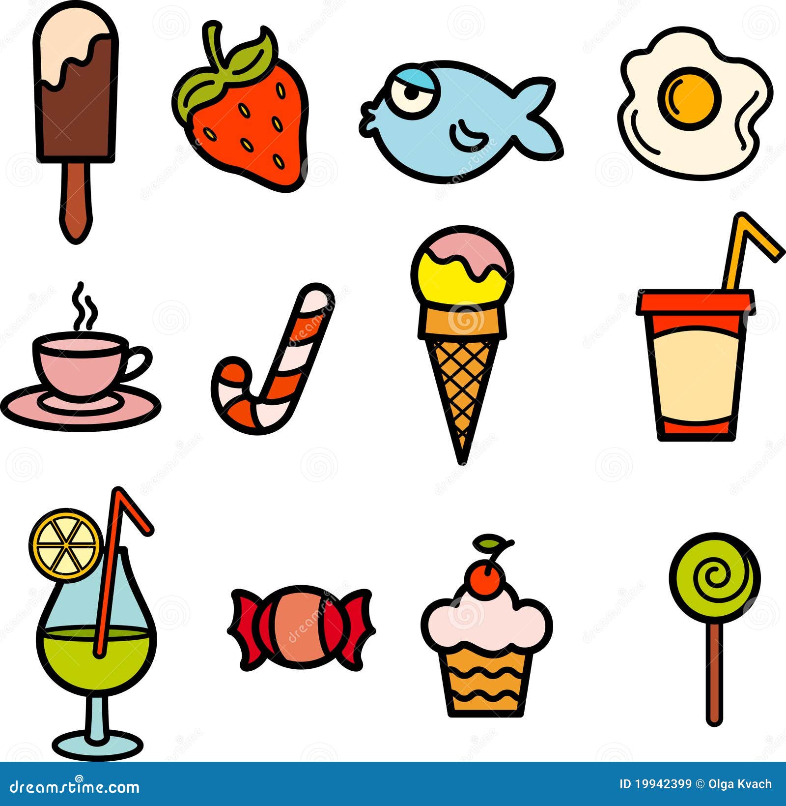 Food icon color set stock vector. Illustration of green - 19942399