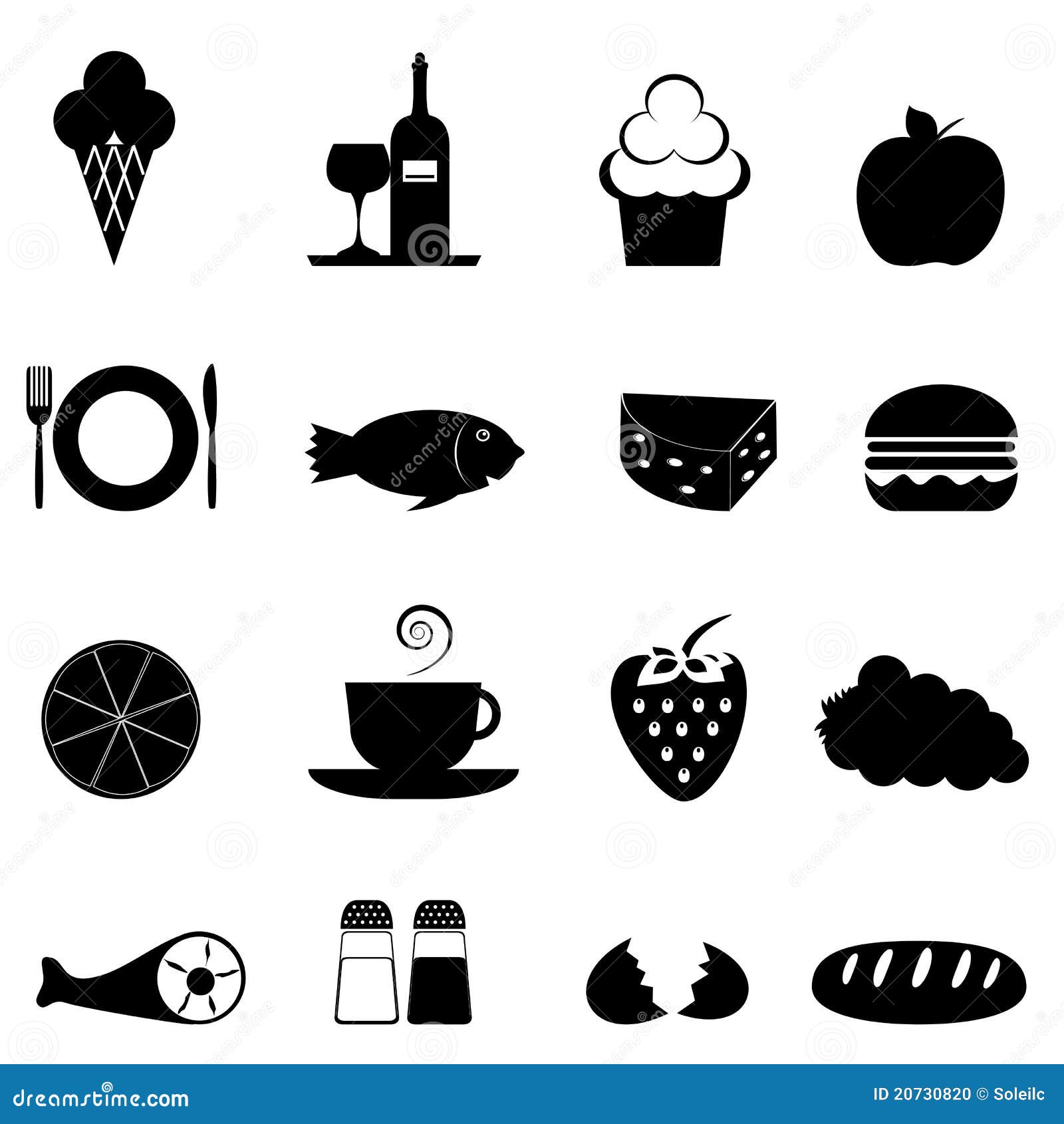 Food Icon Set Stock Photo - Image: 20730820