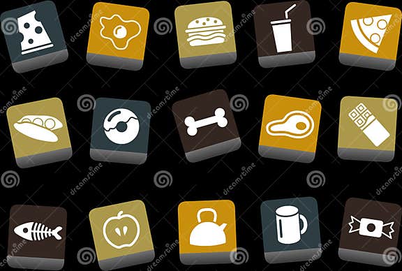Food icon set stock vector. Illustration of computer, fish - 9234630