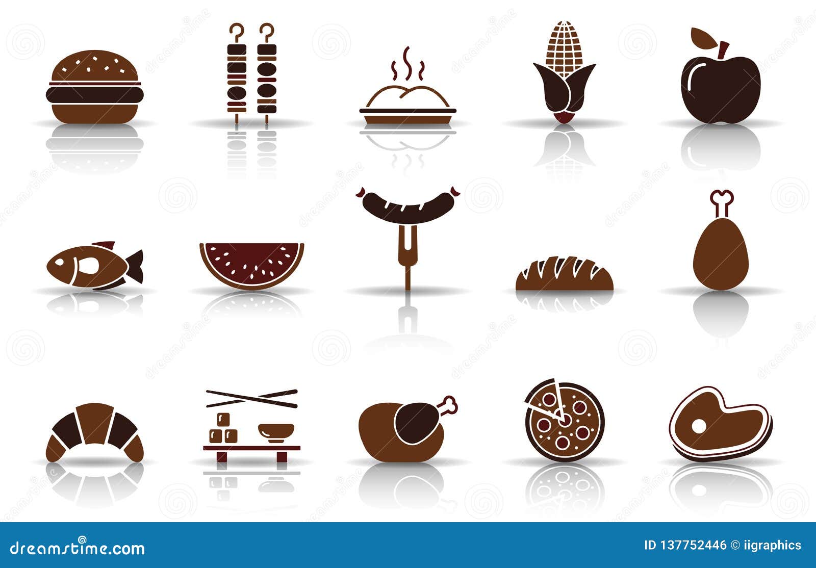 Food icon set stock vector. Illustration of local, breakfast - 137752446