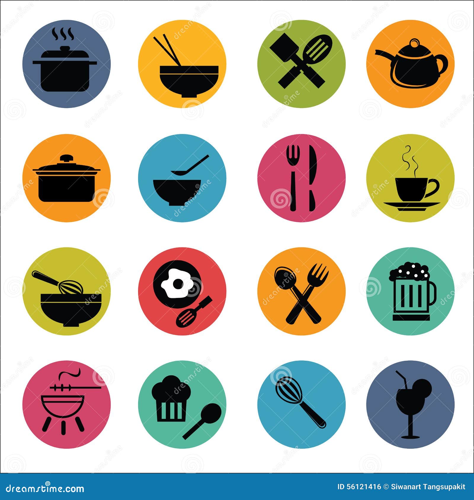 Food icon set stock illustration. Illustration of baguette - 56121416