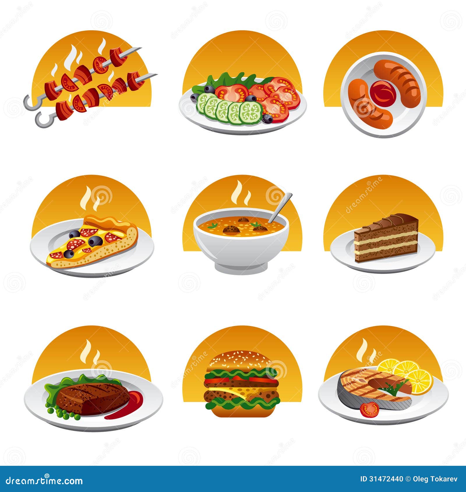 Food icon set stock illustration. Illustration of cheeseburger - 31472440