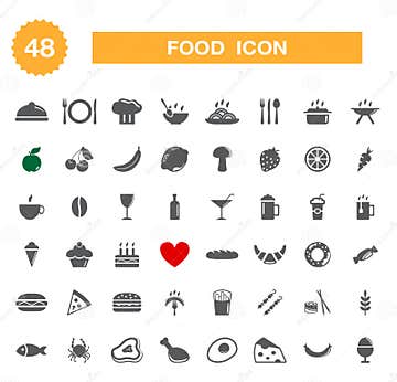 Food icon - set. stock vector. Illustration of apple - 33136342