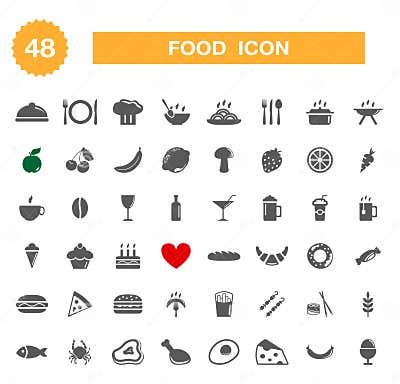 Food icon - set. stock vector. Illustration of apple - 33136342