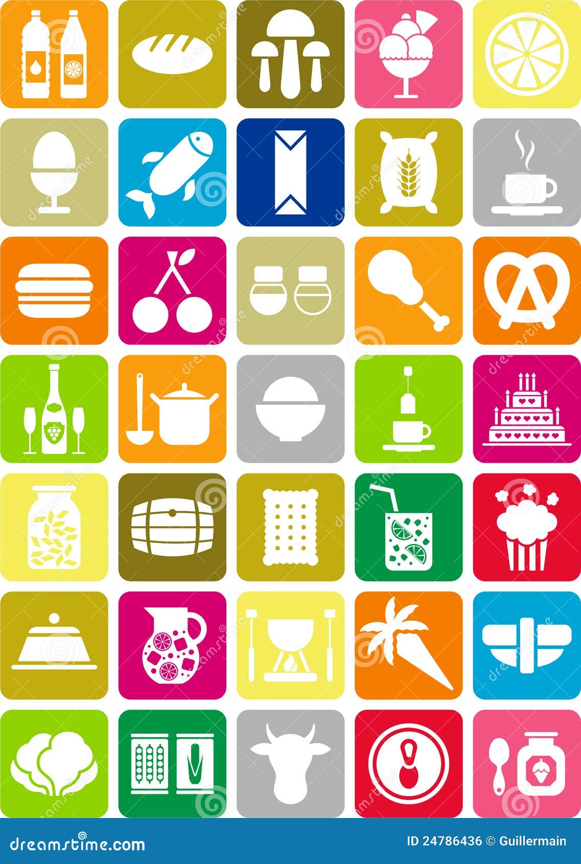 Food icons stock vector. Illustration of carrots, fondue - 24786436