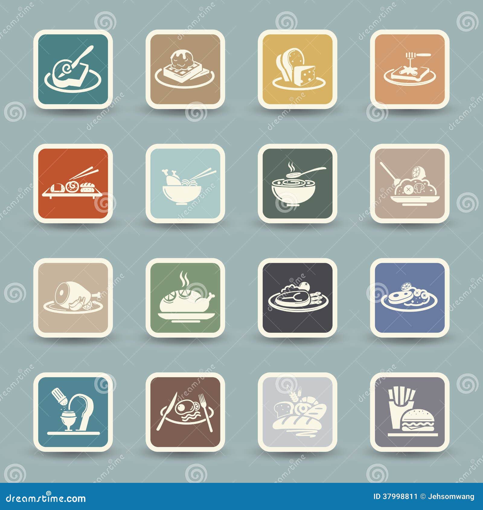 Food Icons stock vector. Illustration of meal, muffin - 37998811