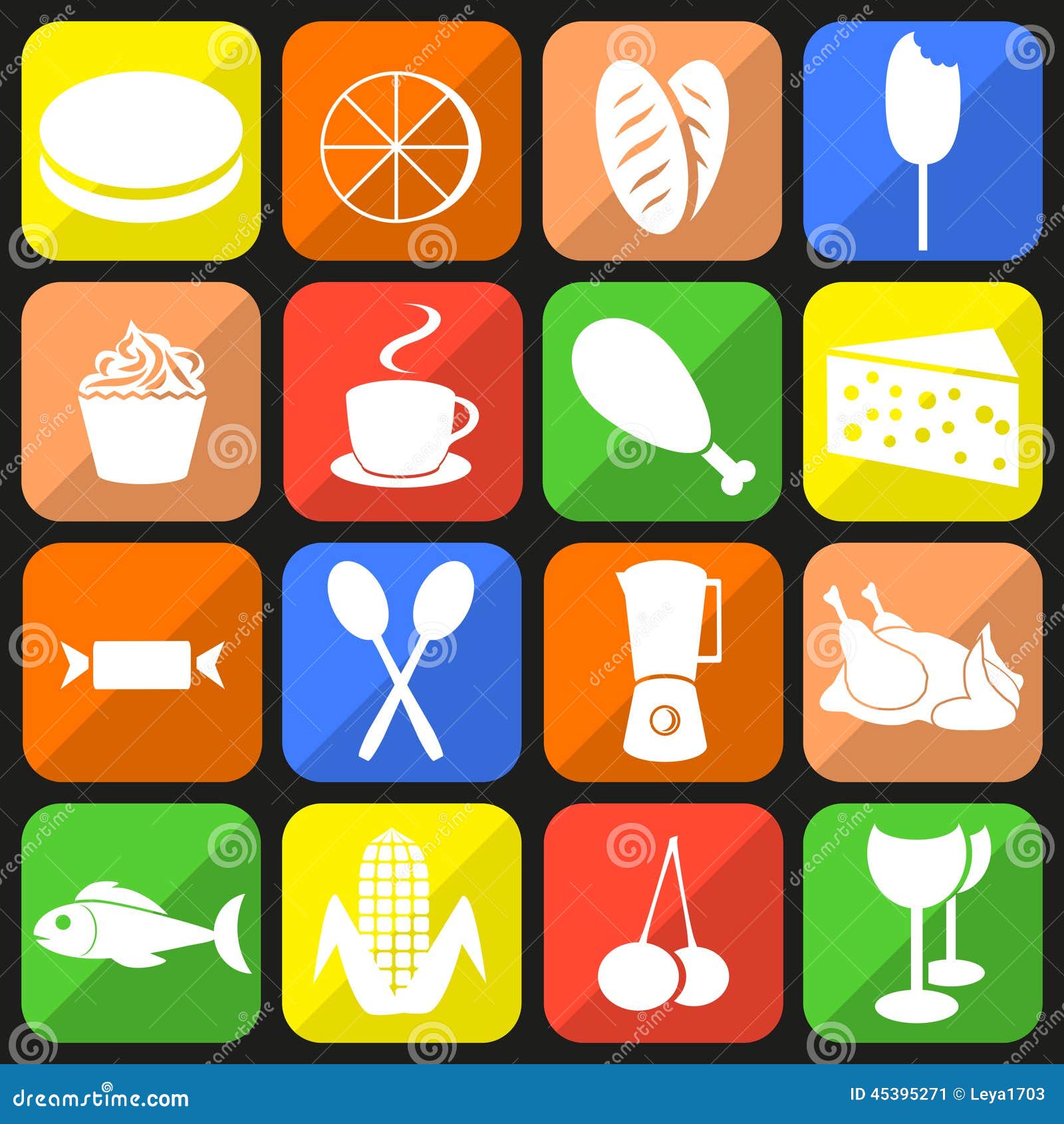 Food icons stock vector. Illustration of cherry, cafes - 45395271