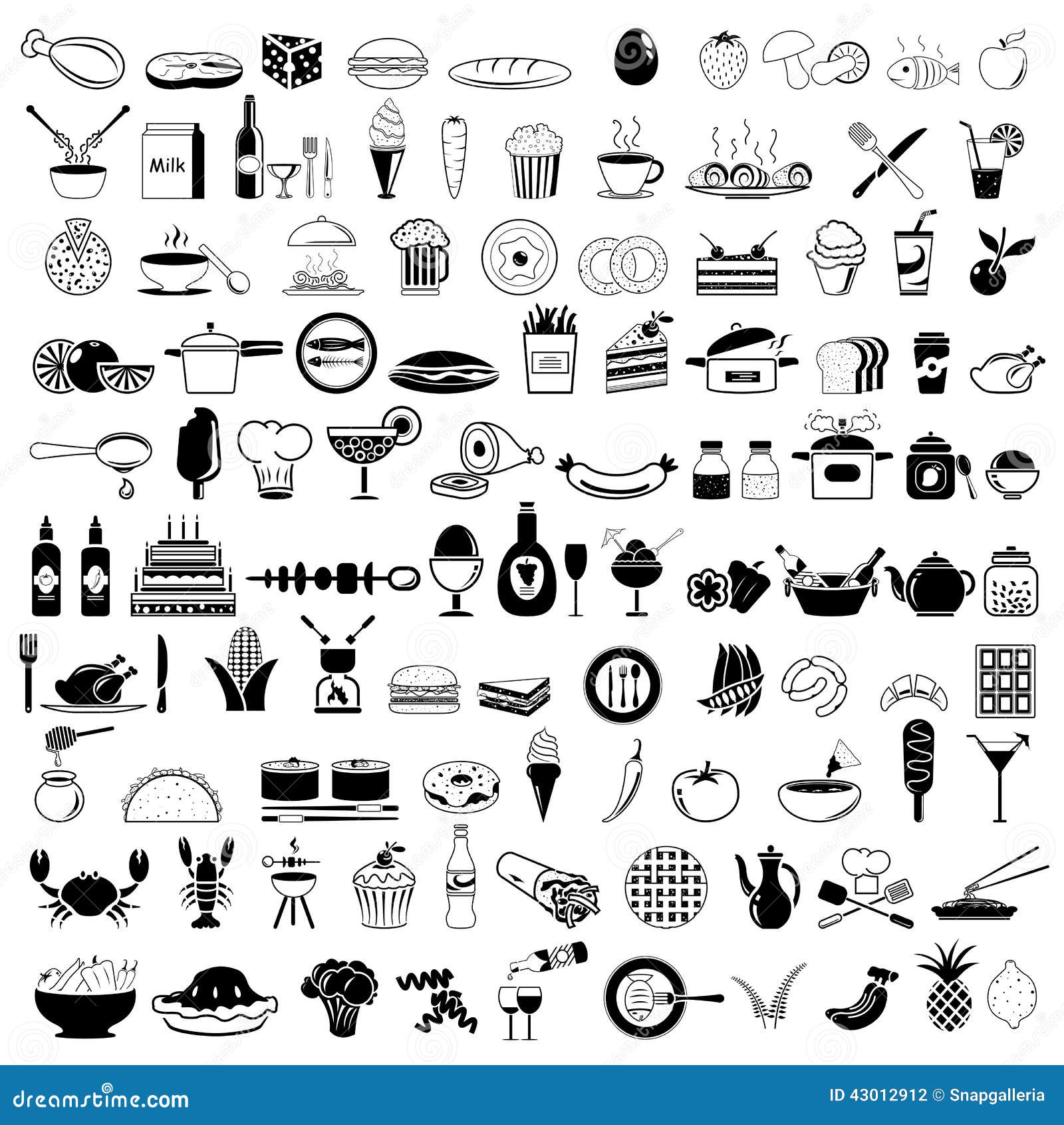 Food icons stock vector. Illustration of editable, fruit - 43012912