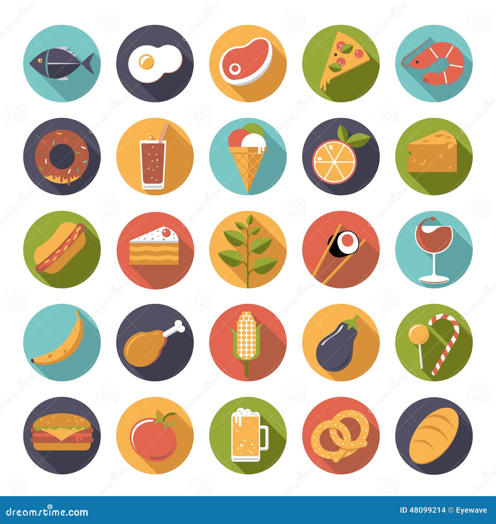 Food icons vector set stock vector. Illustration of design - 48099214
