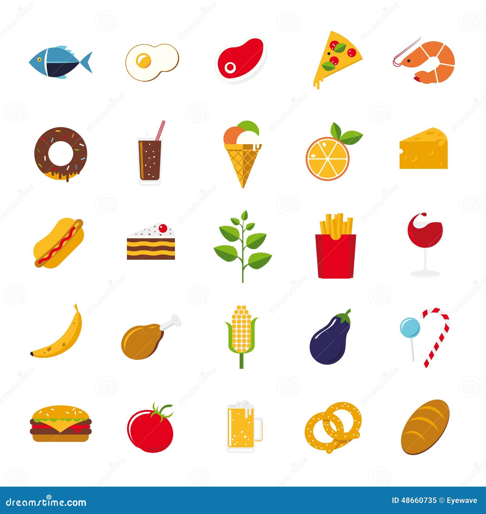 Food icons vector set stock vector. Illustration of cream - 48660735