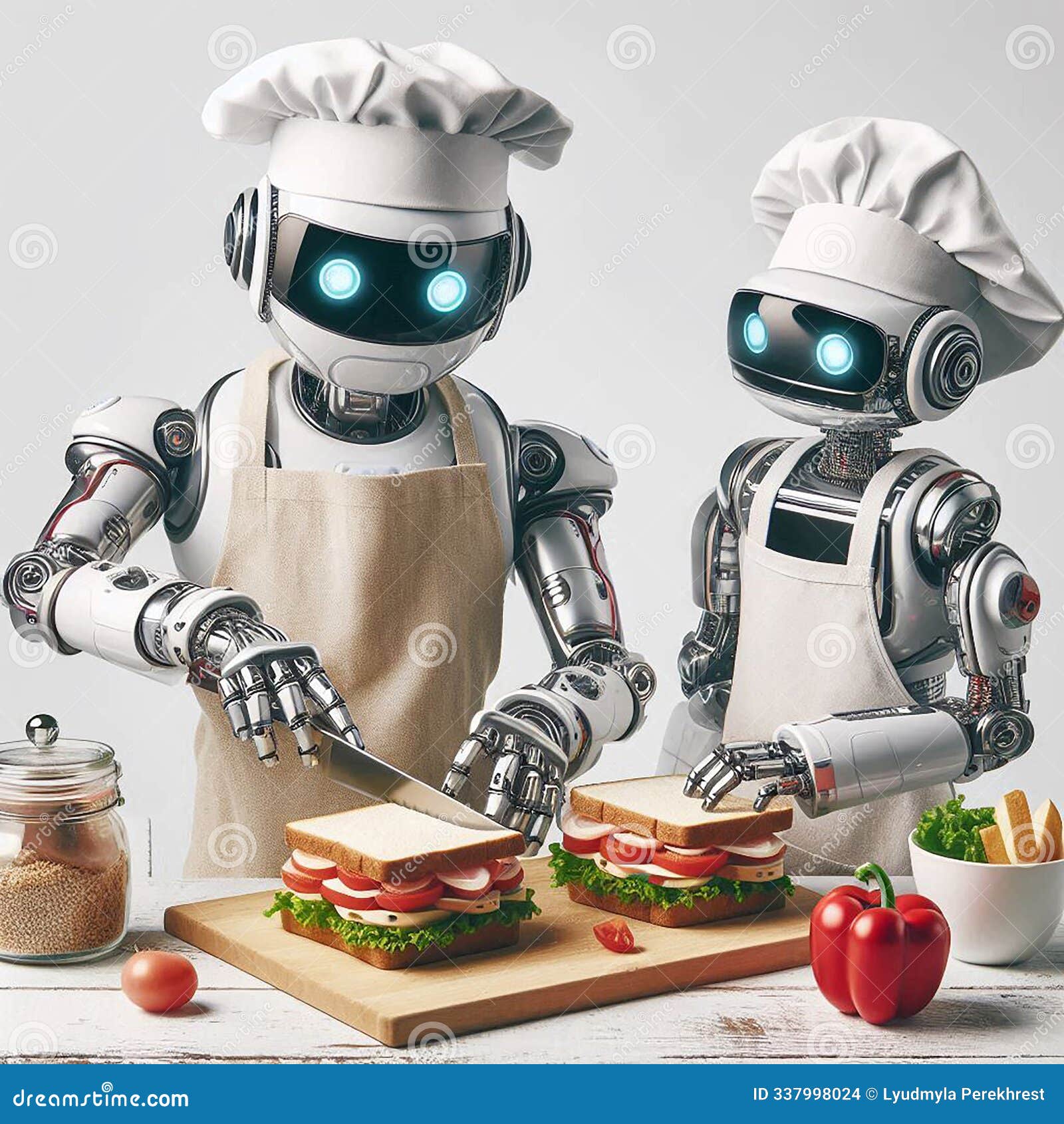 Food Illustration, Robots, Robot Chef, Cooking Food Stock Illustration ...