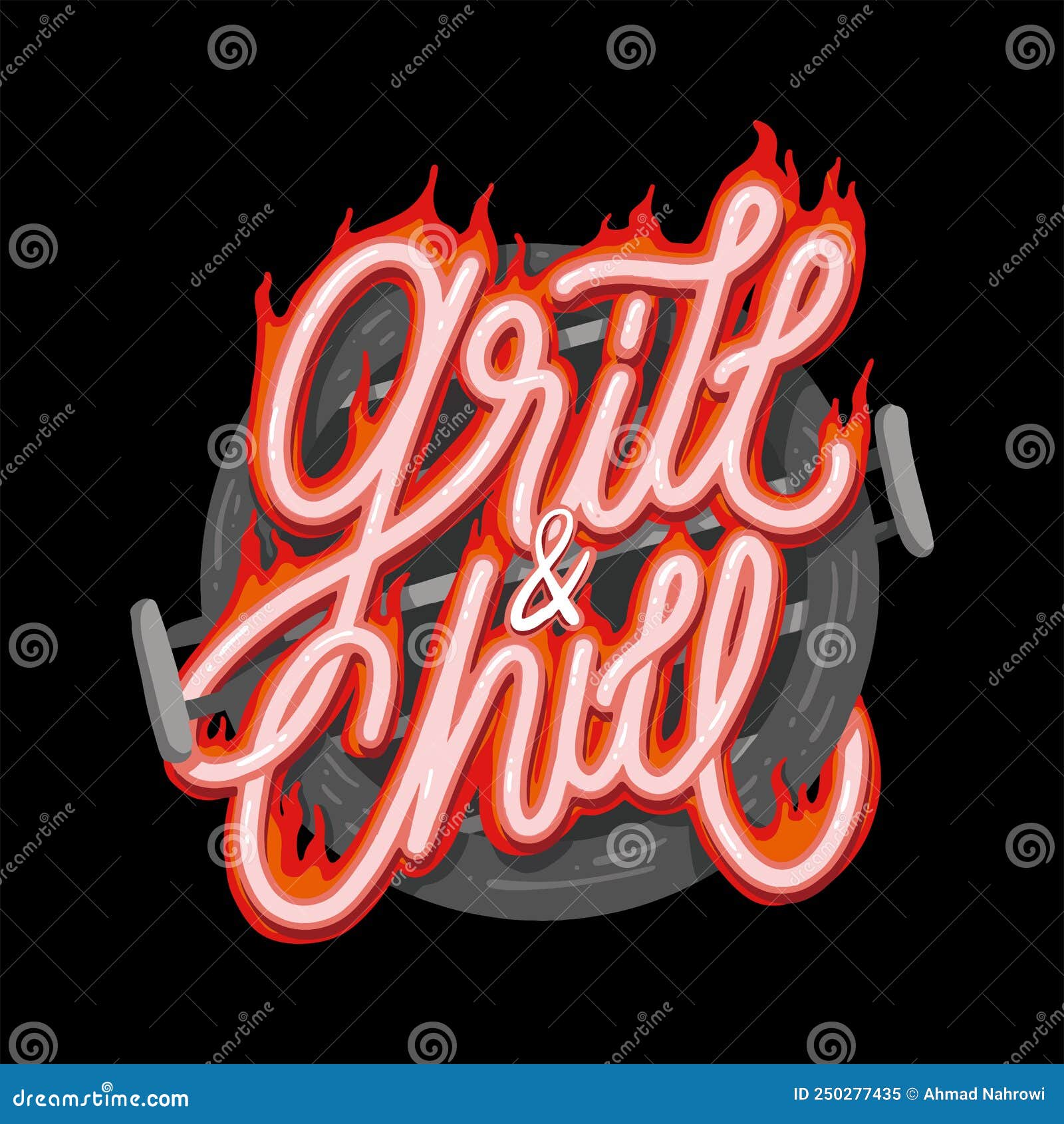 Food Illustration Vector Grill and Chill Stock Vector - Illustration of ...