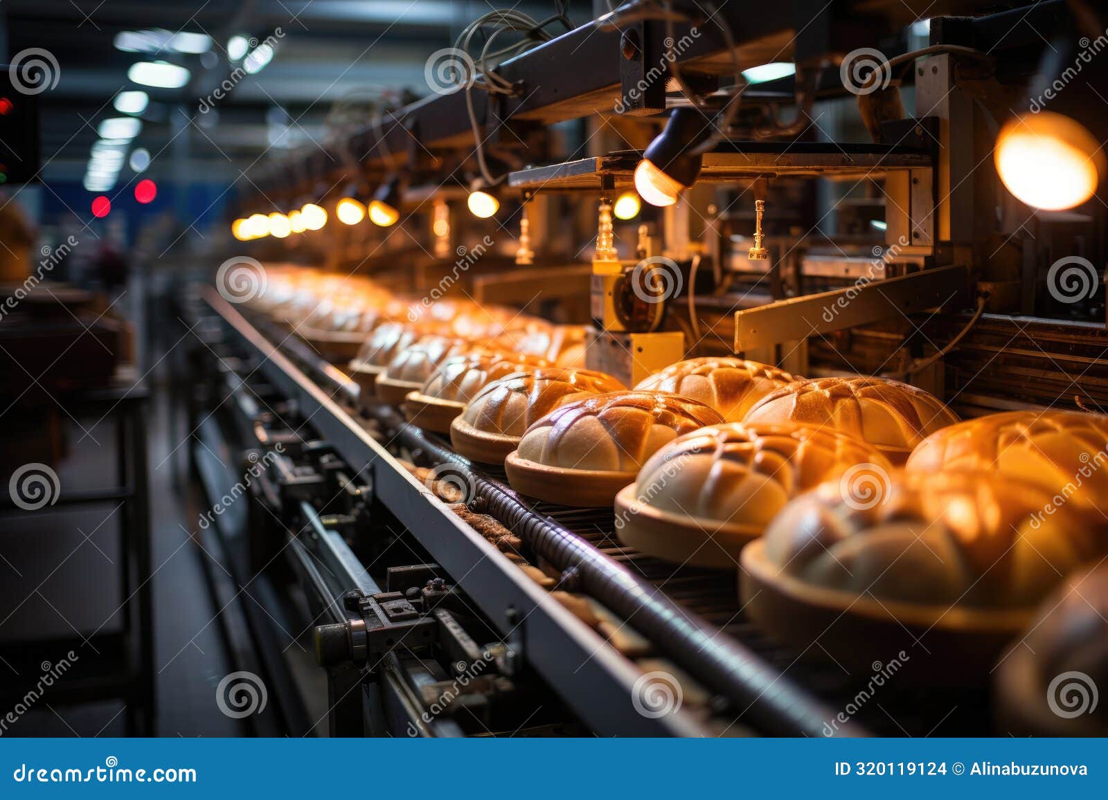 Food Industry. Bread Production Line Stock Photo - Image of wheat ...