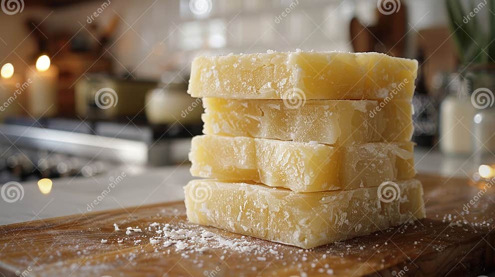 Food Industry Presentation, Stacks of Solid Beef Tallow Showcase Its ...