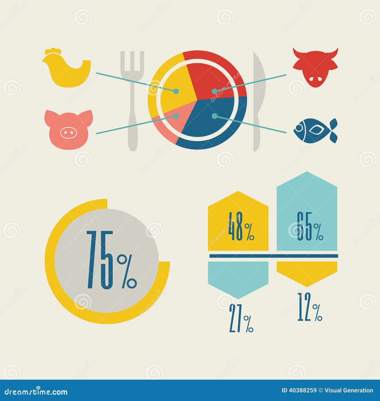 Food Infographic Elements. stock vector. Illustration of flat - 40388259