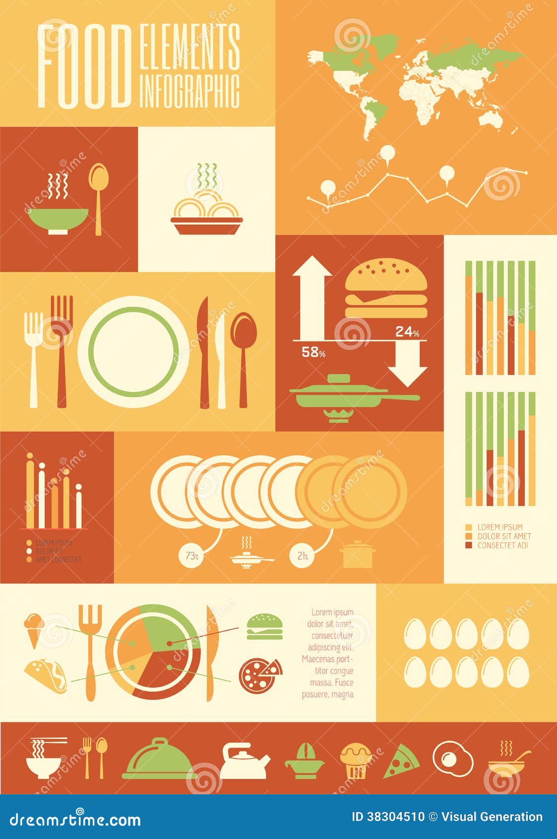 Food Infographic Template. stock vector. Illustration of analyzing ...