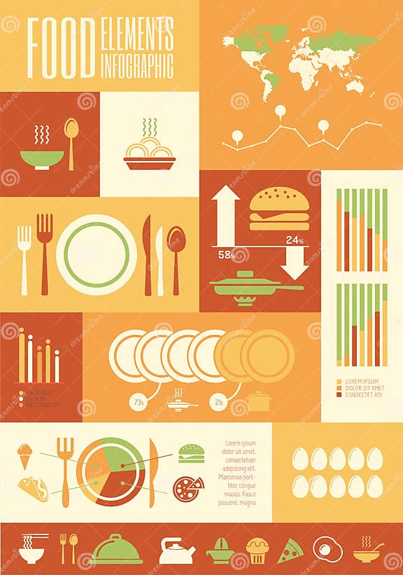 Food Infographic Template. stock vector. Illustration of analyzing ...