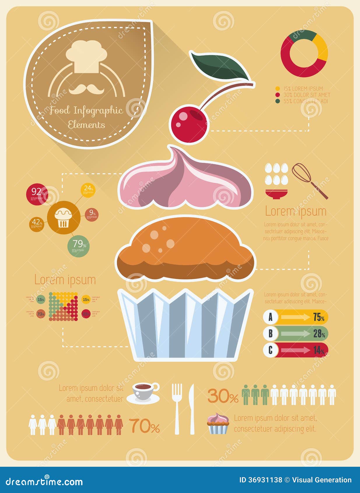 Food Infographic Template. stock vector. Illustration of graph - 36931138