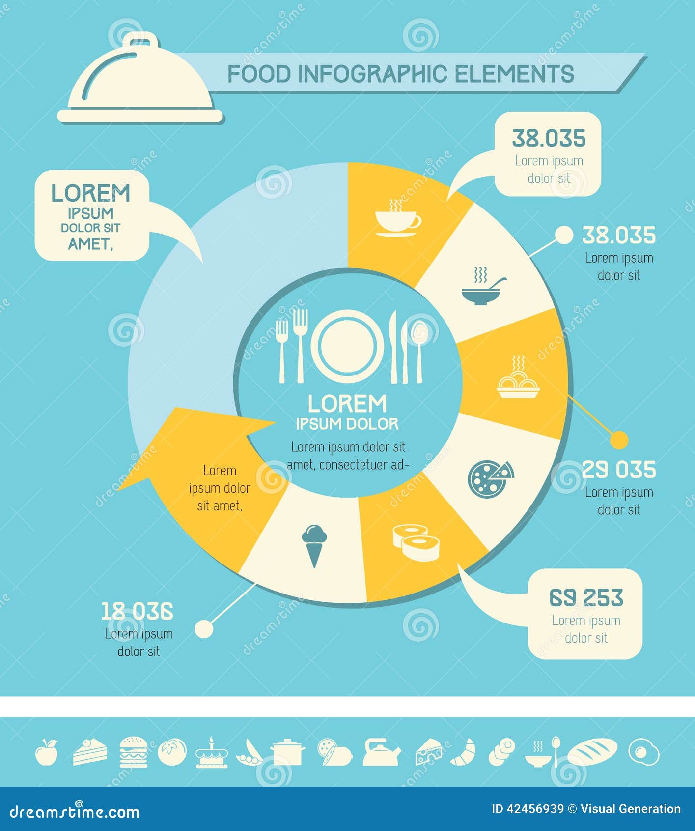 Food Infographic Template. stock vector. Illustration of icon - 42456939