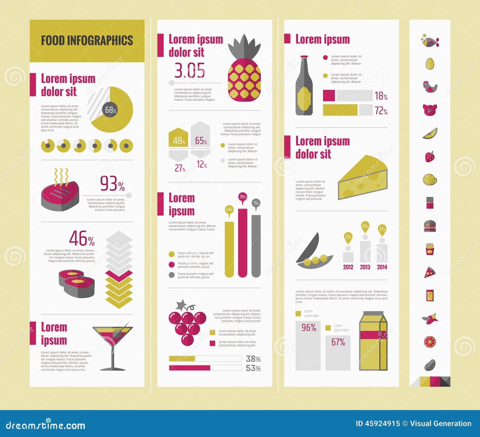 Food Infographic Template. stock vector. Illustration of graphic - 45924915