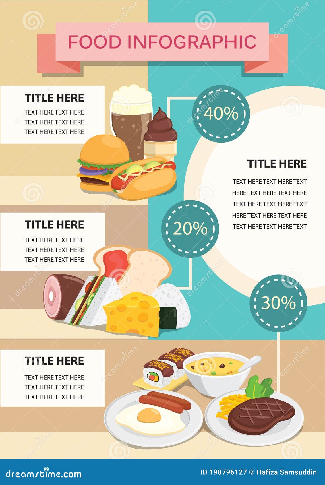Food Infographic. Vector Illustration Decorative Design Stock Vector ...