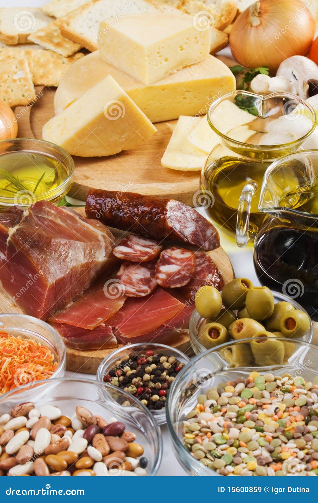 Food ingredients stock image. Image of prosciutto, olive - 15600859