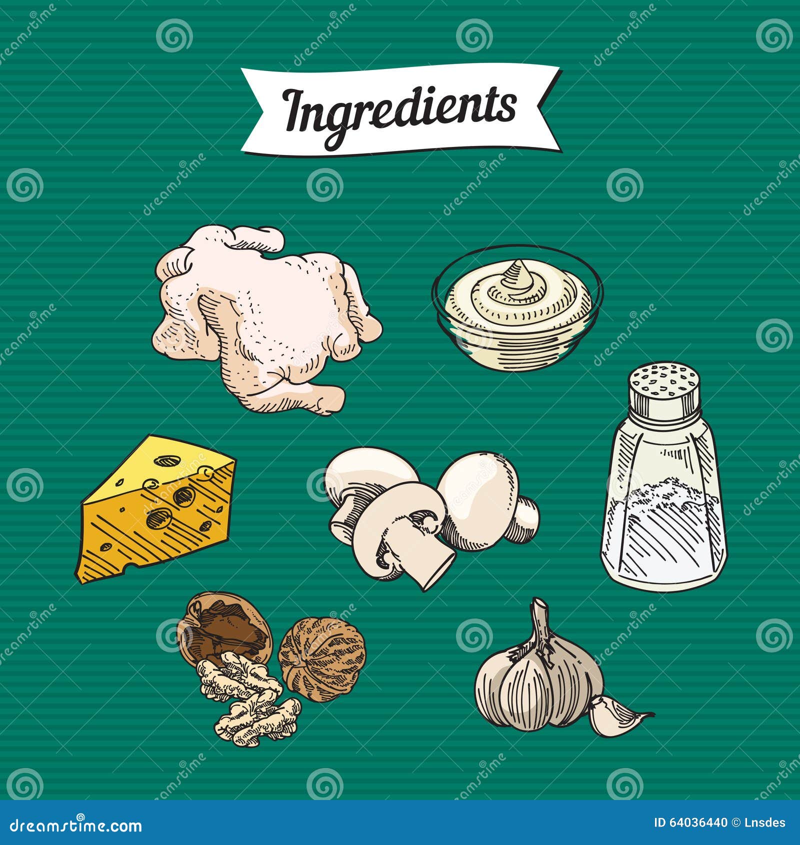 Food Ingredients Item Illustrations Stock Vector - Illustration of ...