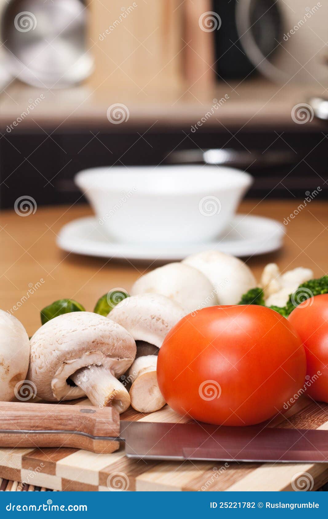 Food Ingredients on Kitchen Table Stock Photo - Image of home, tomato ...