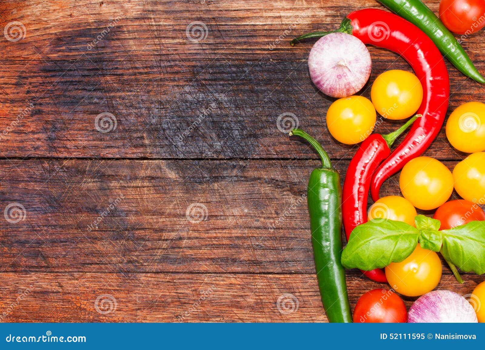 Food Ingredients on the Oak Table Closeup Stock Image - Image of ...