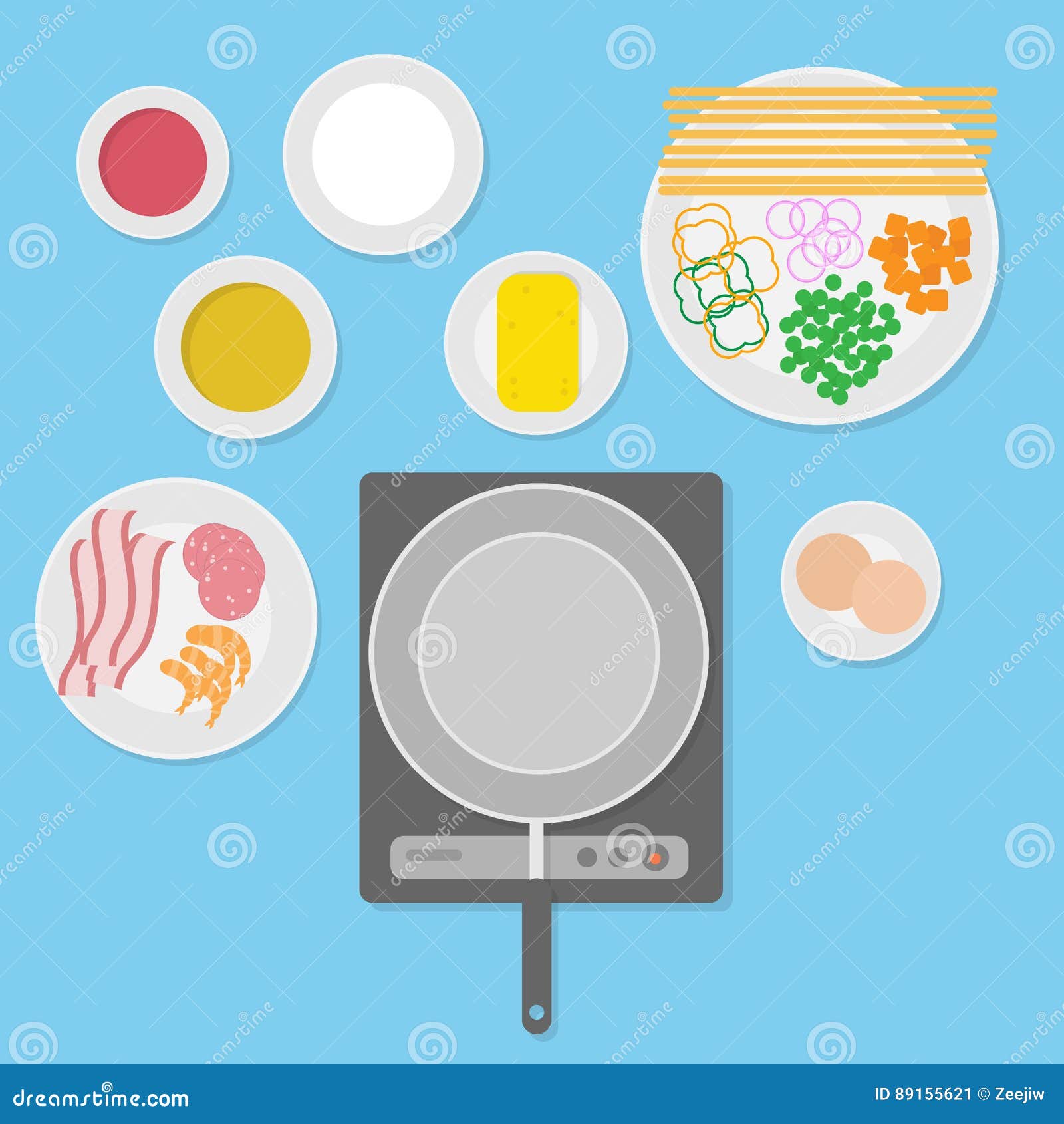 Food Ingredients Set.prepare for Cooking Stock Vector - Illustration of ...