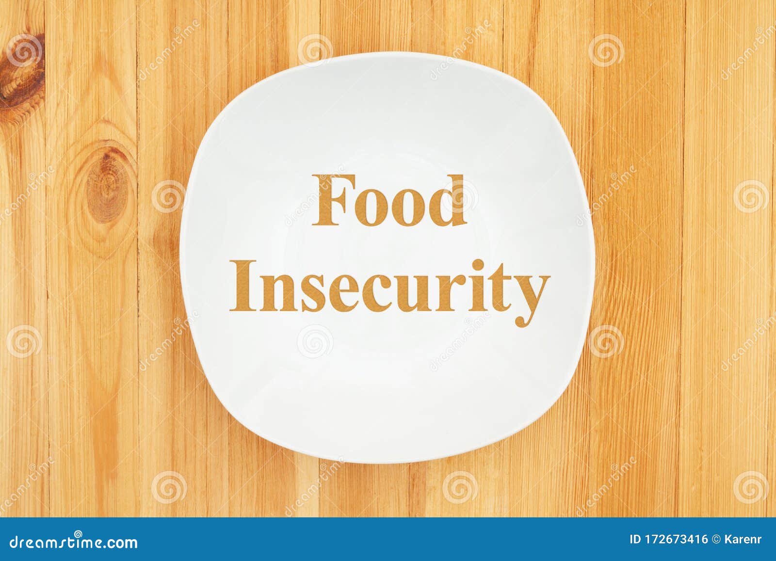 Food Insecurity Message on White Empty Plate Stock Photo - Image of ...