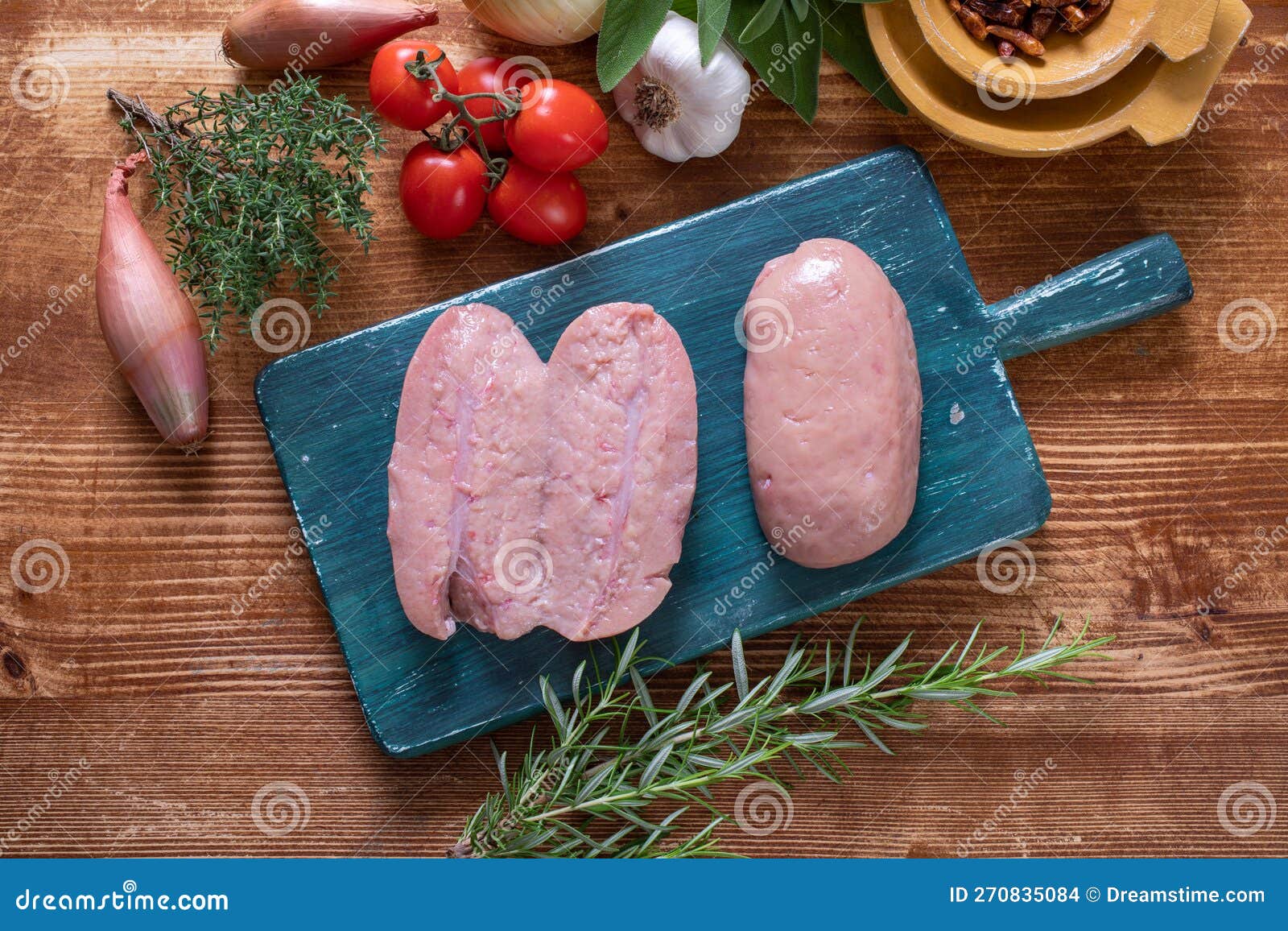 Food Internal Organs of Pig Cooked on Rustic Table Stock Photo - Image ...