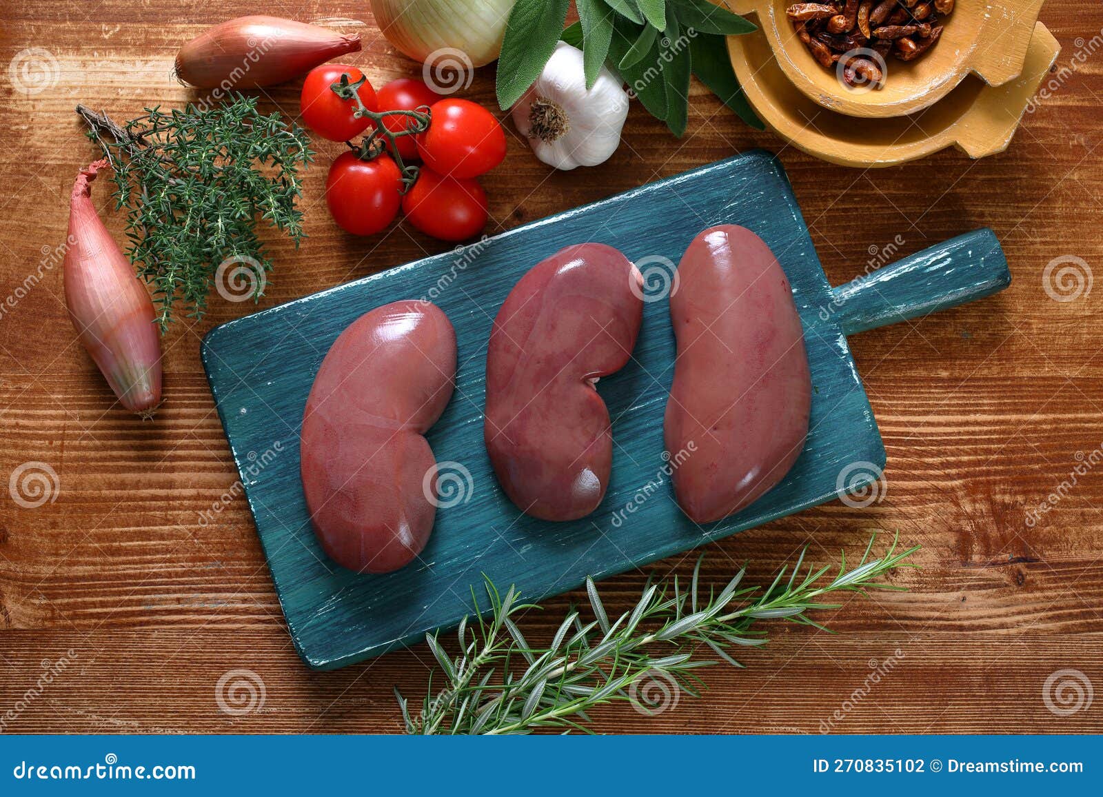 Food Internal Organs of Pig Cooked on Rustic Table Stock Photo - Image ...