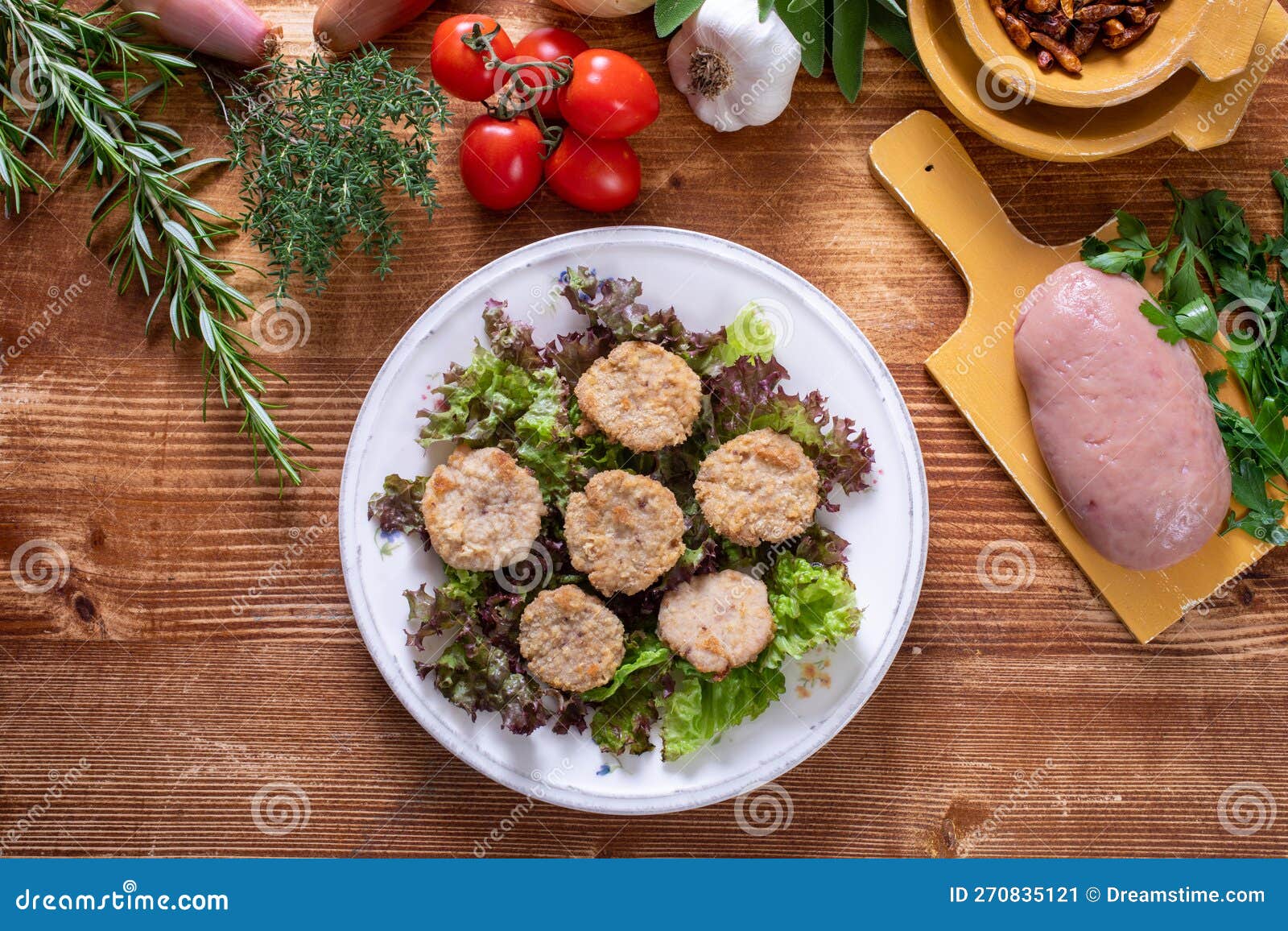 Food Internal Organs of Pig Cooked on Rustic Table Stock Image - Image ...