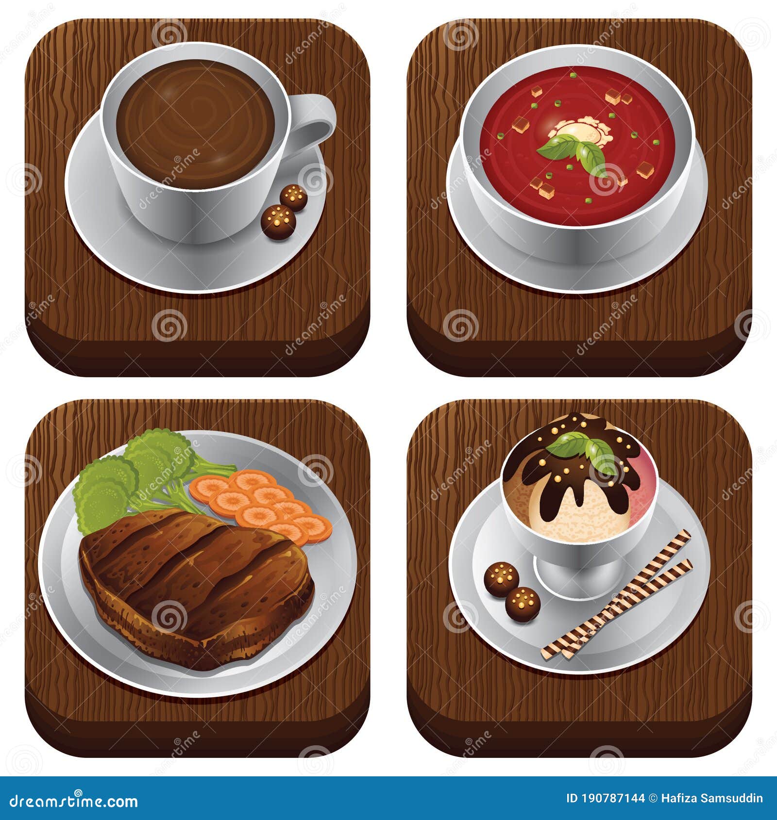 Food Item Set. Vector Illustration Decorative Design Stock Vector ...