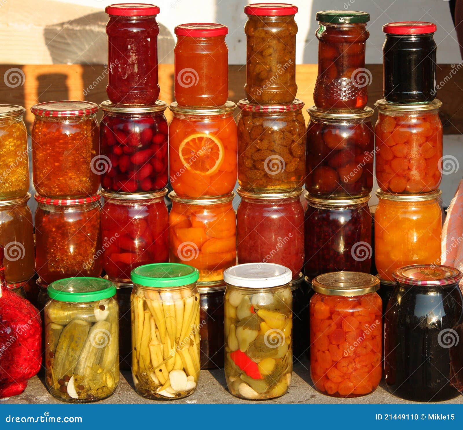 Food in jars stock photo. Image of selection, pickled - 21449110