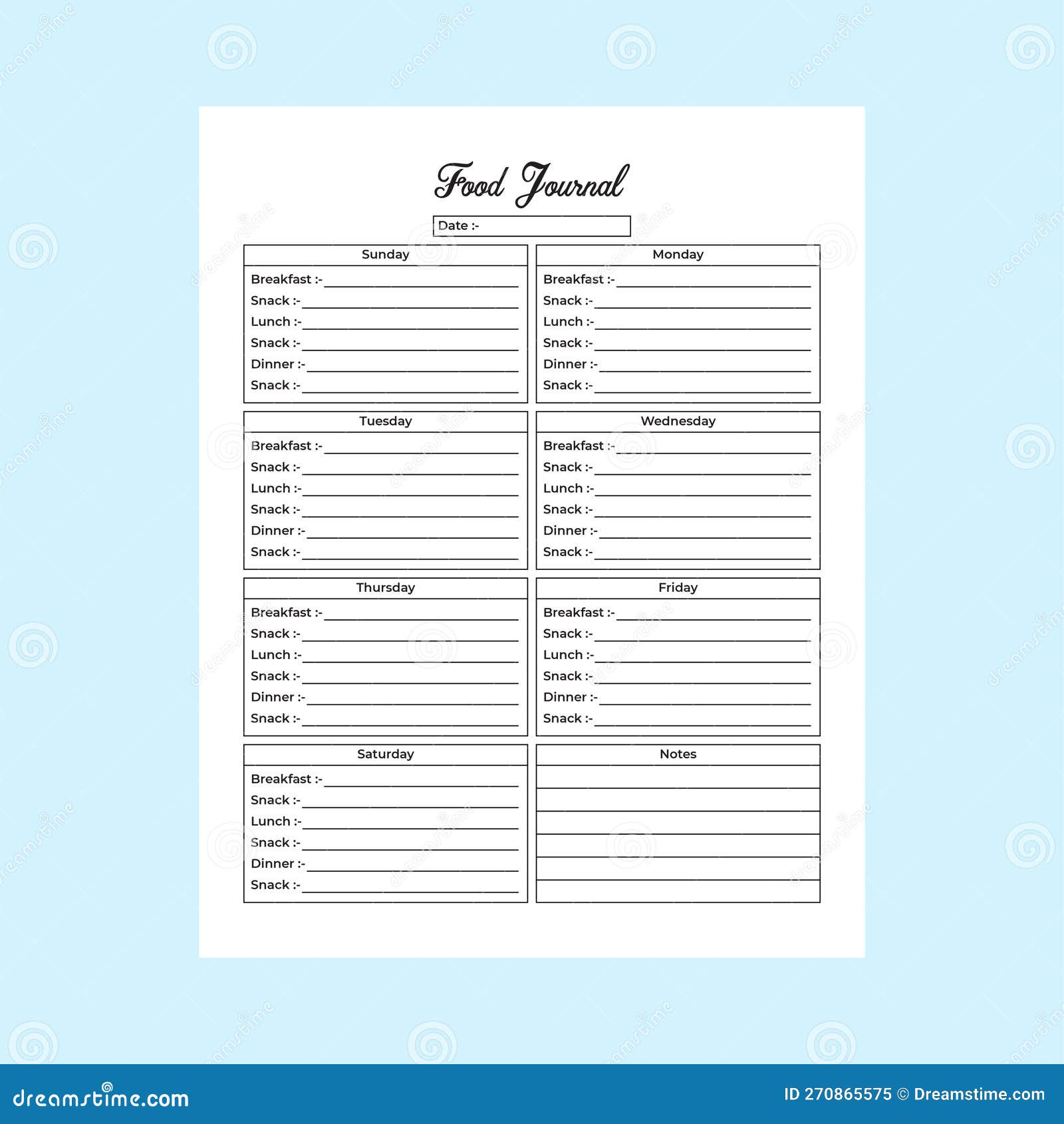 Food Journal KDP Interior. daily Food Habit Tracker and Food ...