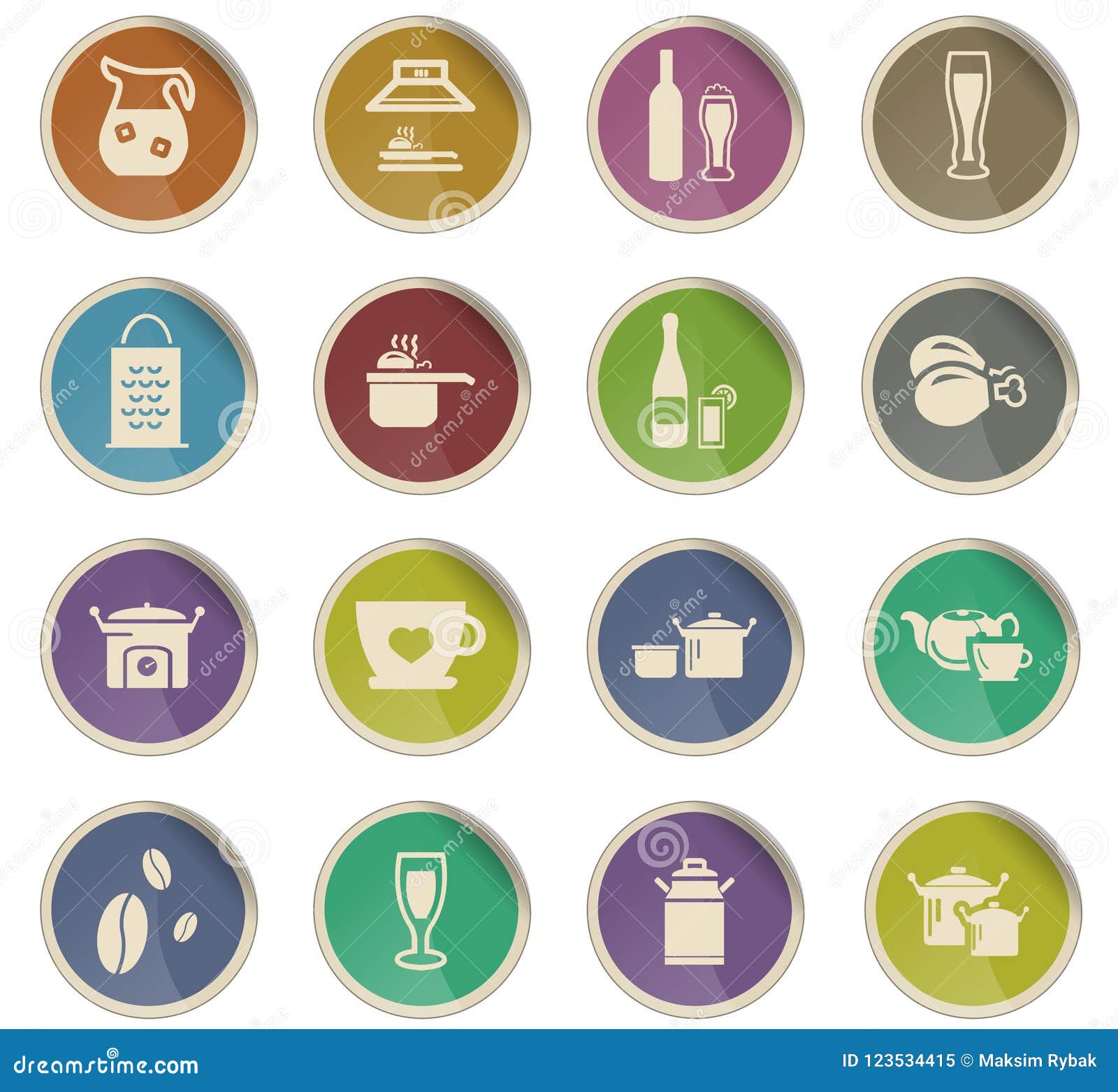Food and kitchen icon set stock vector. Illustration of food - 123534415