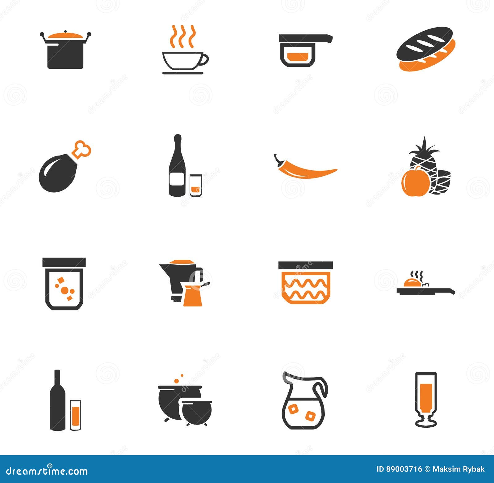 Food and kitchen icons set stock photo. Image of sign - 89003716