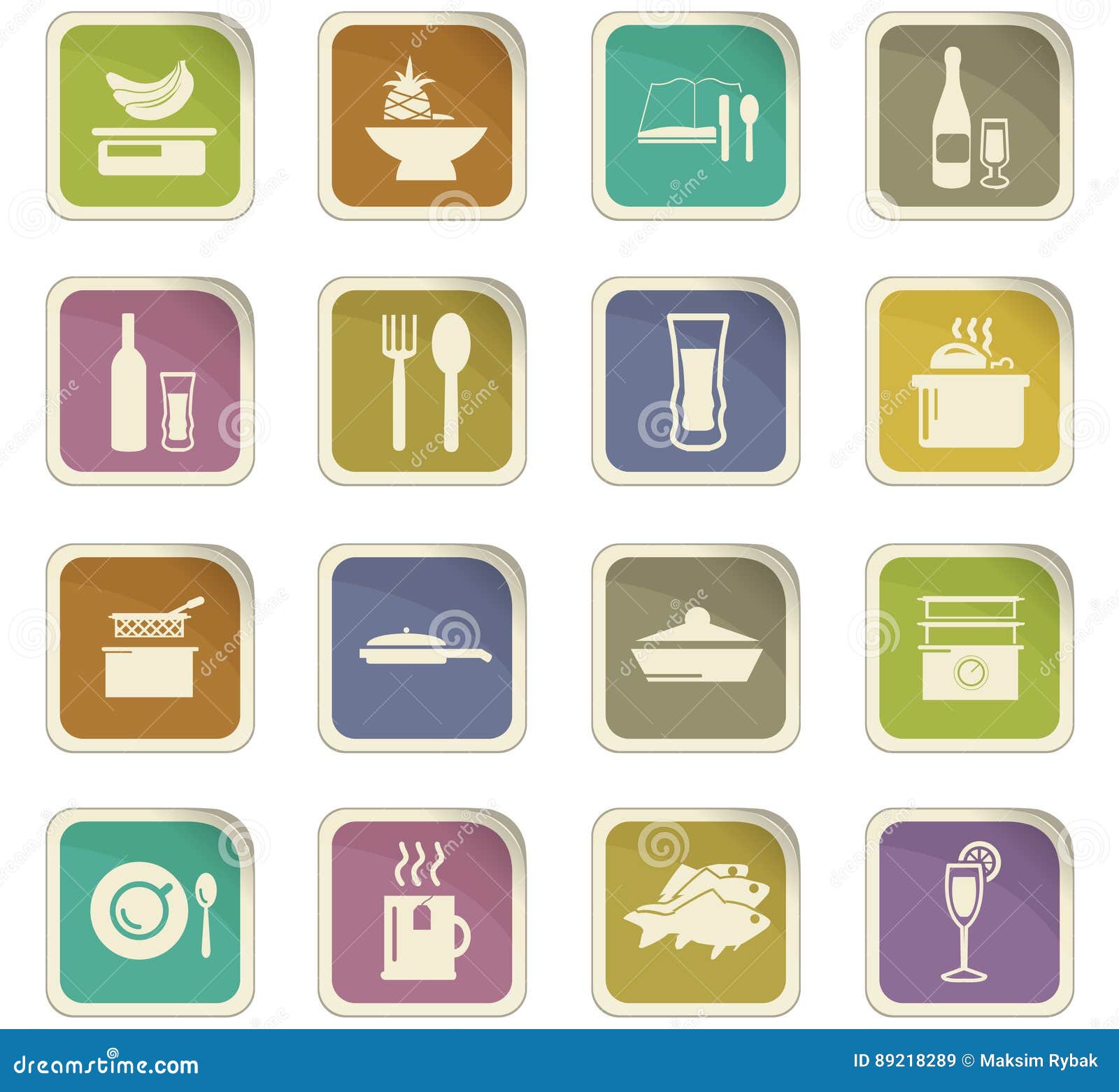 Food and kitchen icons set stock illustration. Illustration of book ...