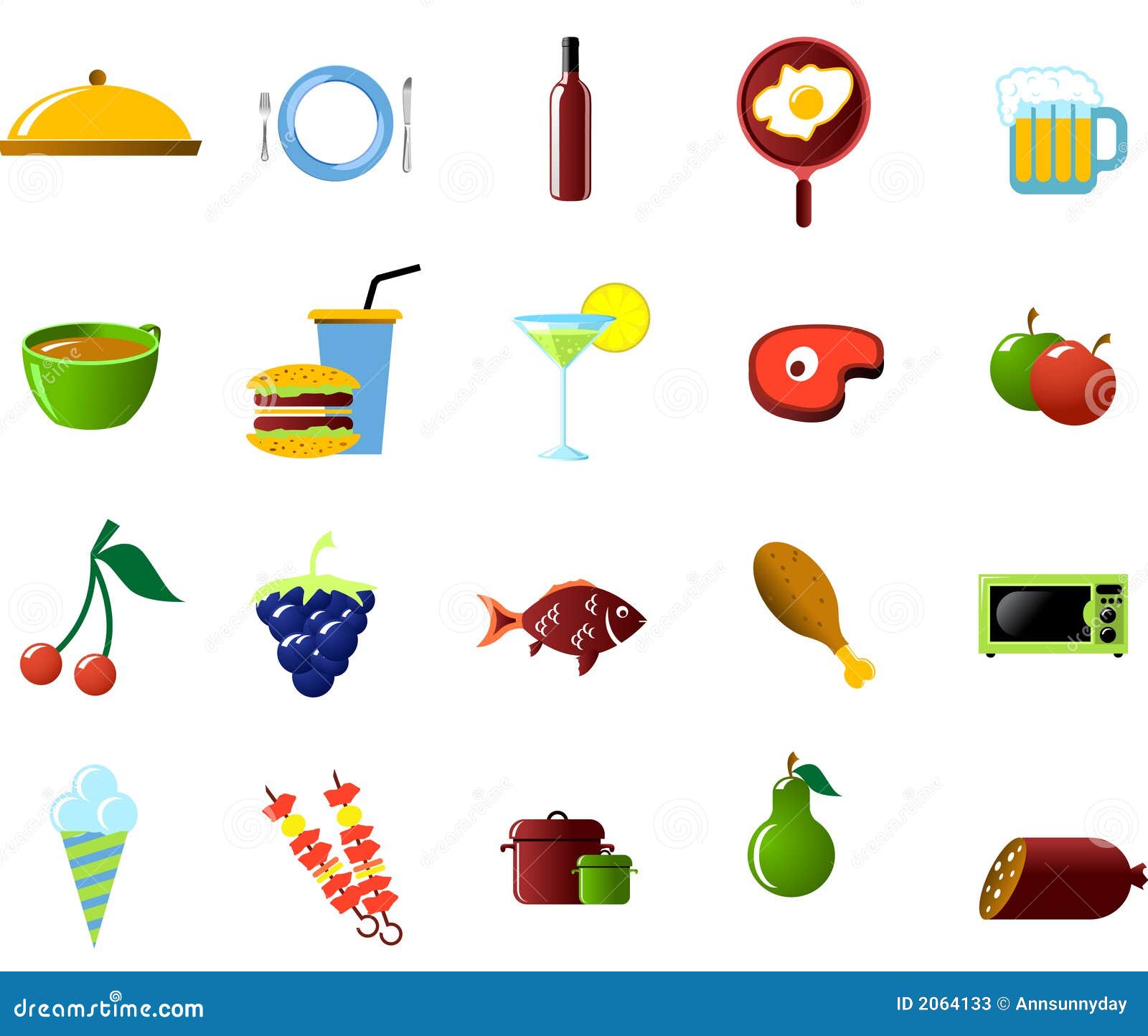 Food and Kitchen objects stock vector. Illustration of kebab - 2064133