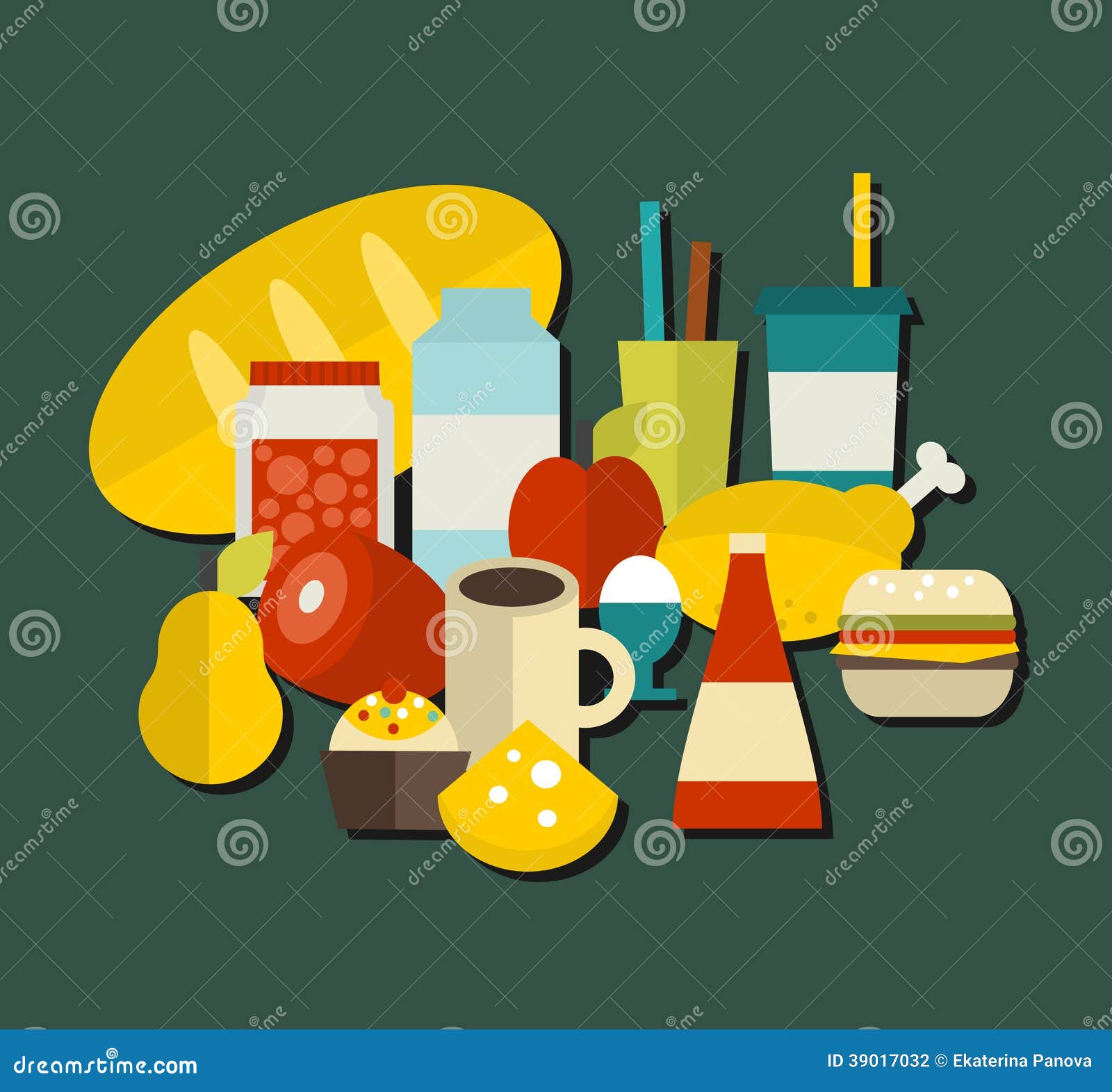 Food Label. Vector Illustration. Stock Vector - Illustration of cartoon ...