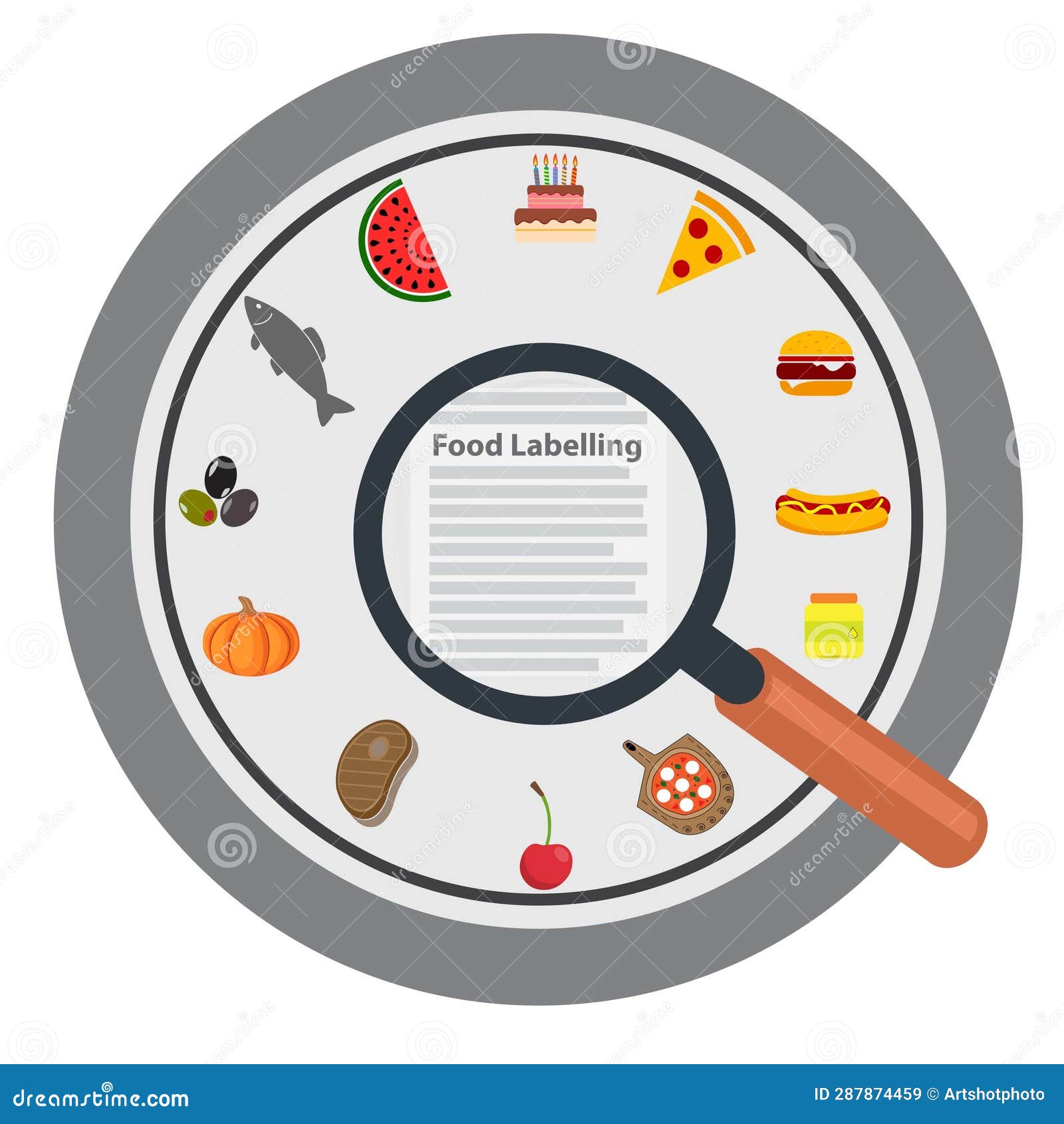 Magnifying Glass On A Label, Food Labelling Concept Royalty-Free Stock ...