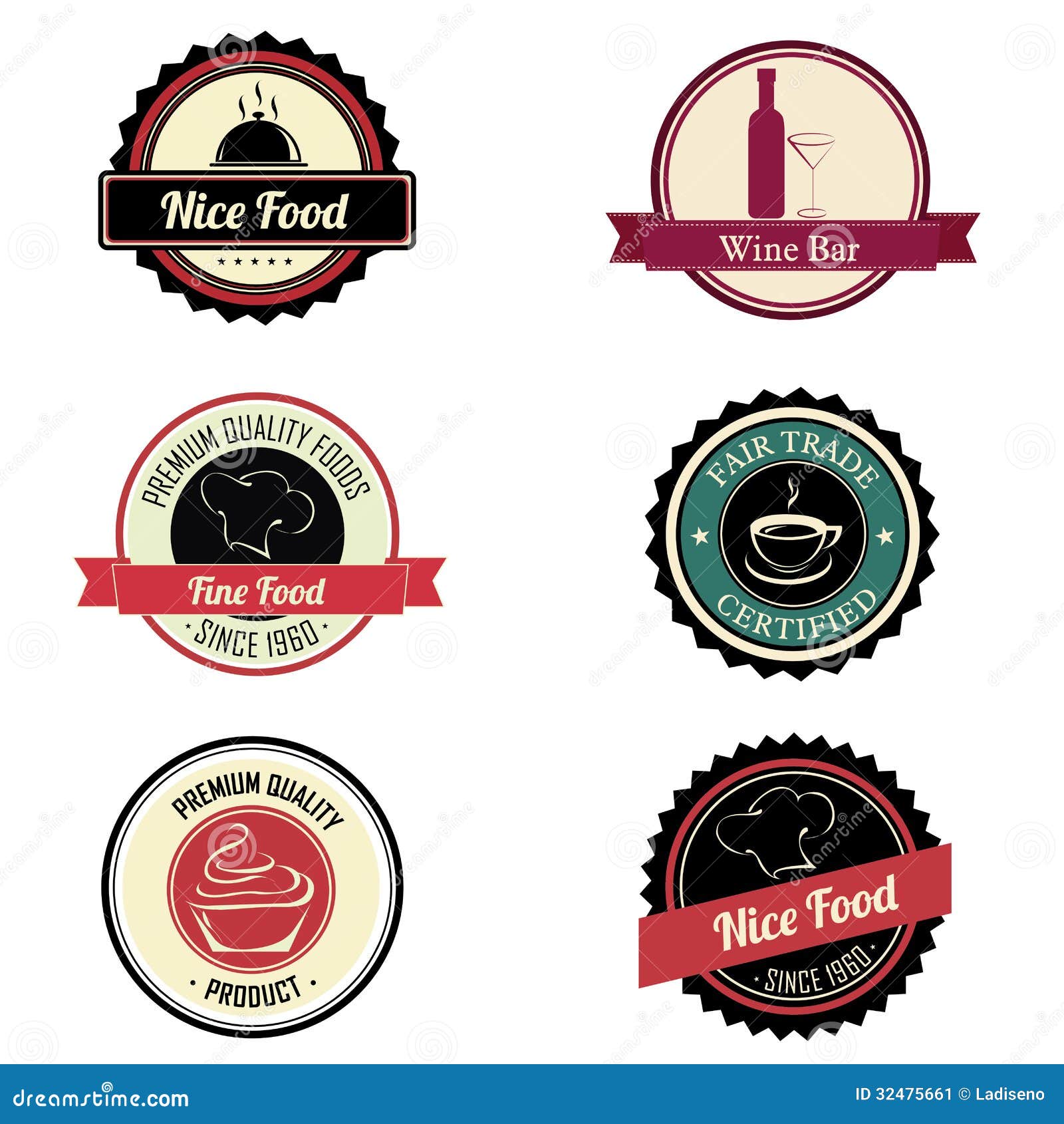 Food labels stock vector. Illustration of design, button - 32475661